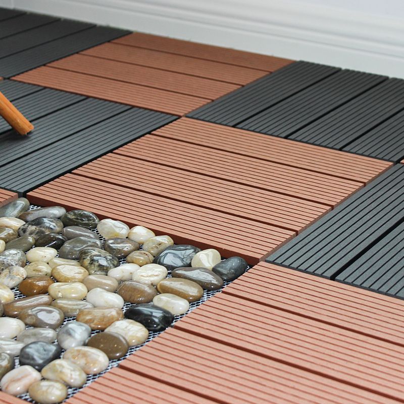 BowLift | Square Click Patio Floor Tiles Stripe Pattern Tile Set Floor