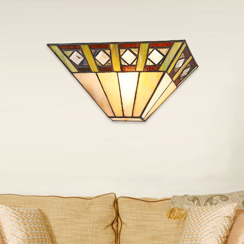 BowLift | Mission Wall Lamp with Trapezium Shade Colored Glass 1 Lamp