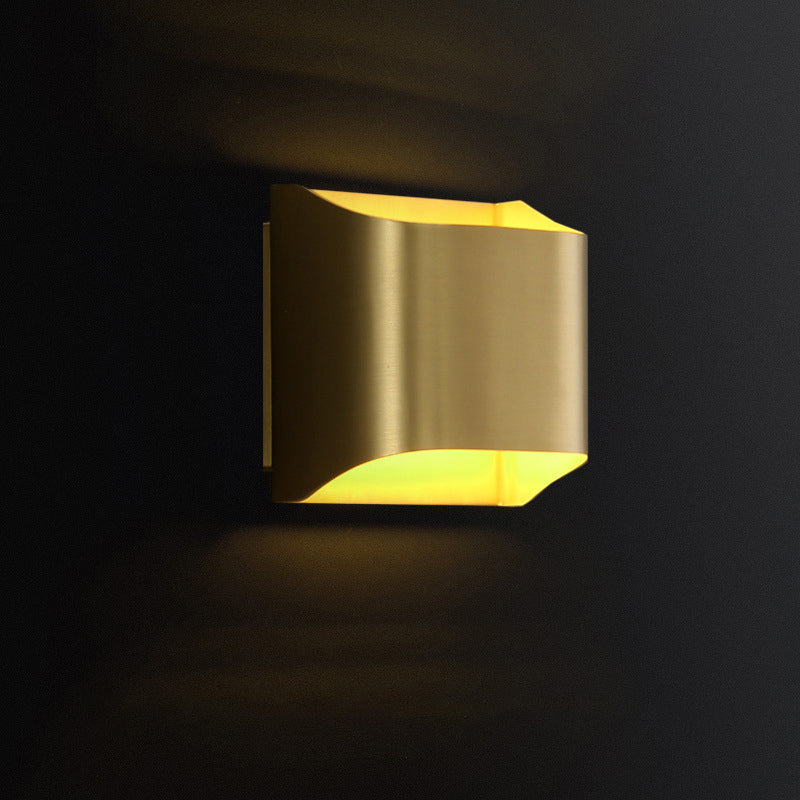 BowLift | Gold Box Flush Wall Lamp Post-Modern Single Metal Wall Light