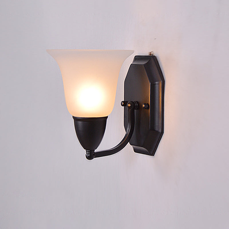 BowLift | Frosted Glass Flared Wall Lamp Country House Style Single Co