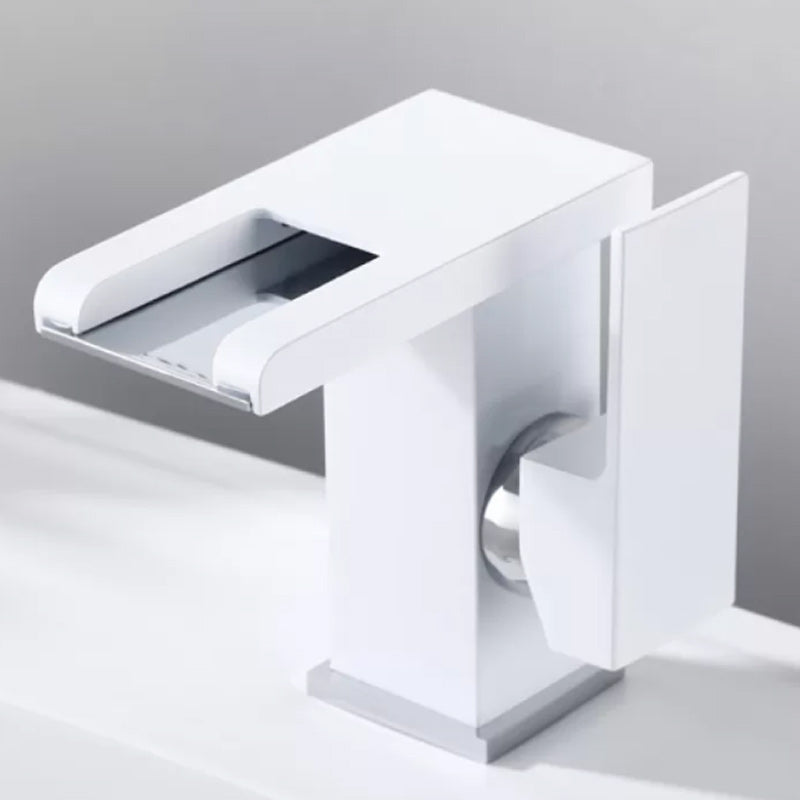 BowLift | Contemporary Square Vessel Faucet Waterfall Spout with LED T
