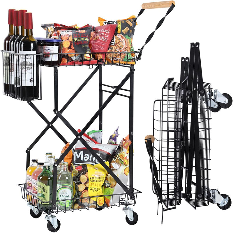 BowLift | 2-Tier Utility Carts Multi Use Functional Collapsible Carts